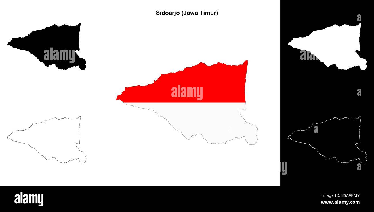 Sidoarjo vector outline map hi-res stock photography and images - Alamy