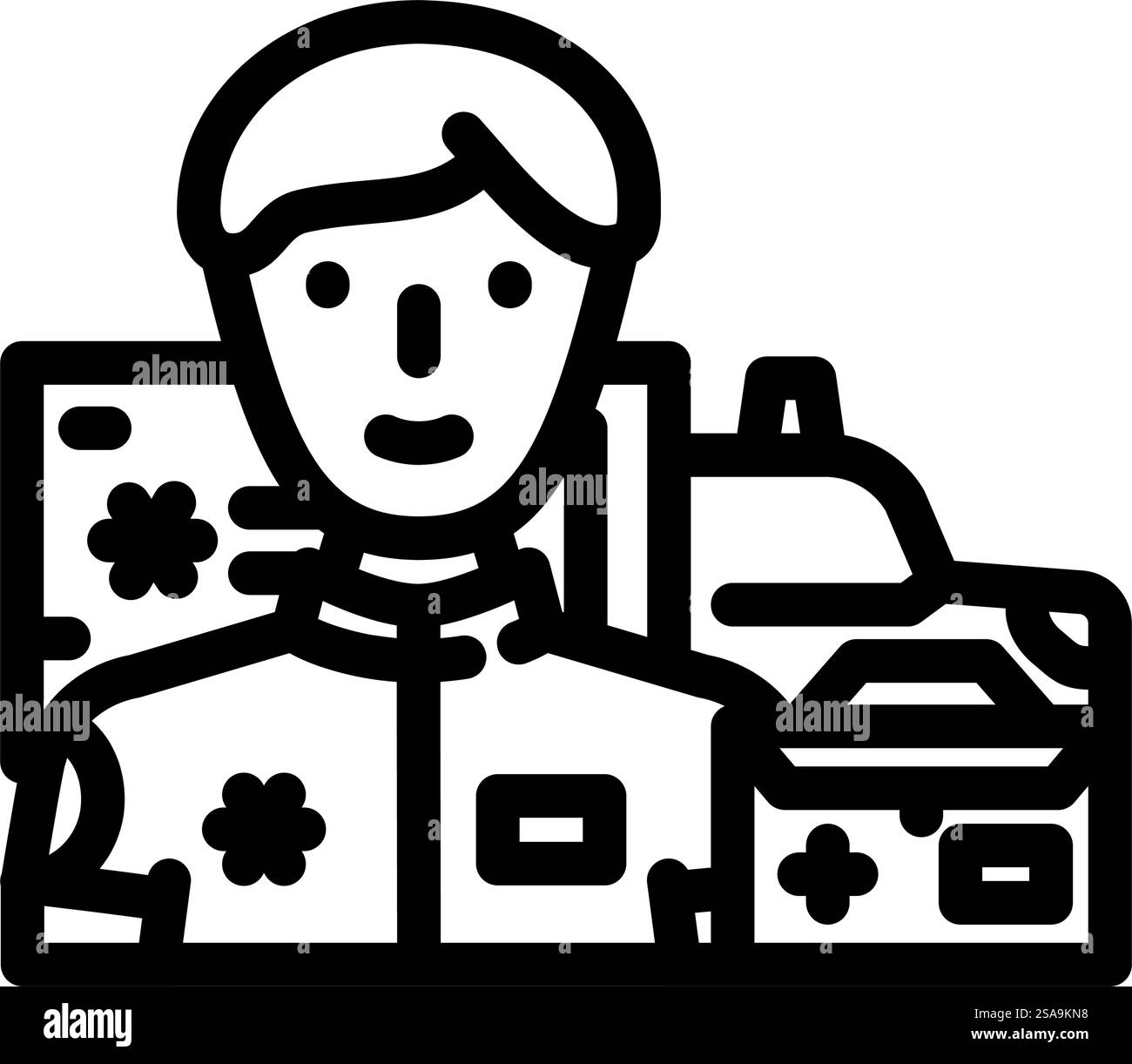 paramedic ambulance line icon vector. paramedic ambulance sign ...