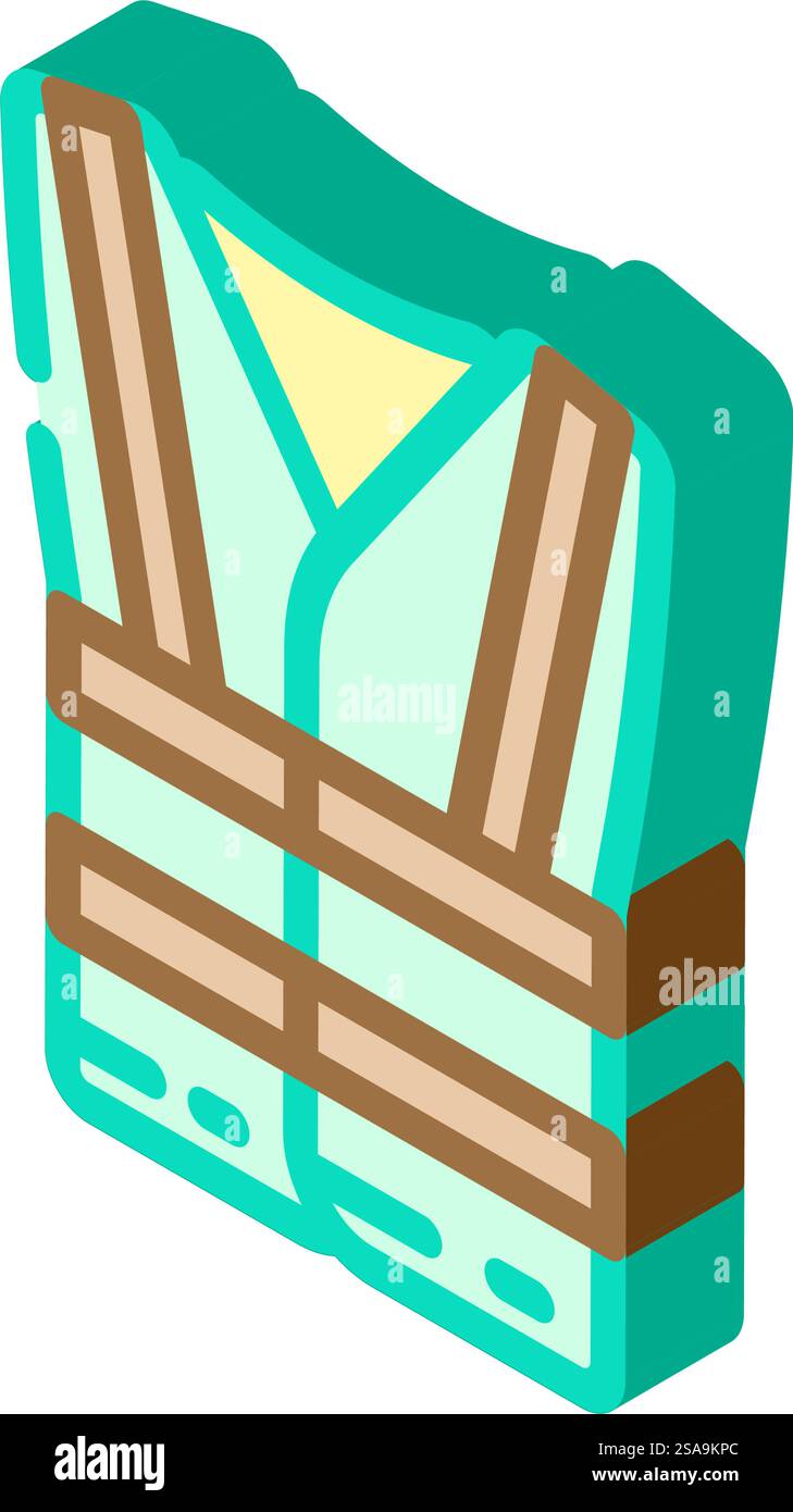 high visibility clothing ppe protective equipment isometric icon vector ...