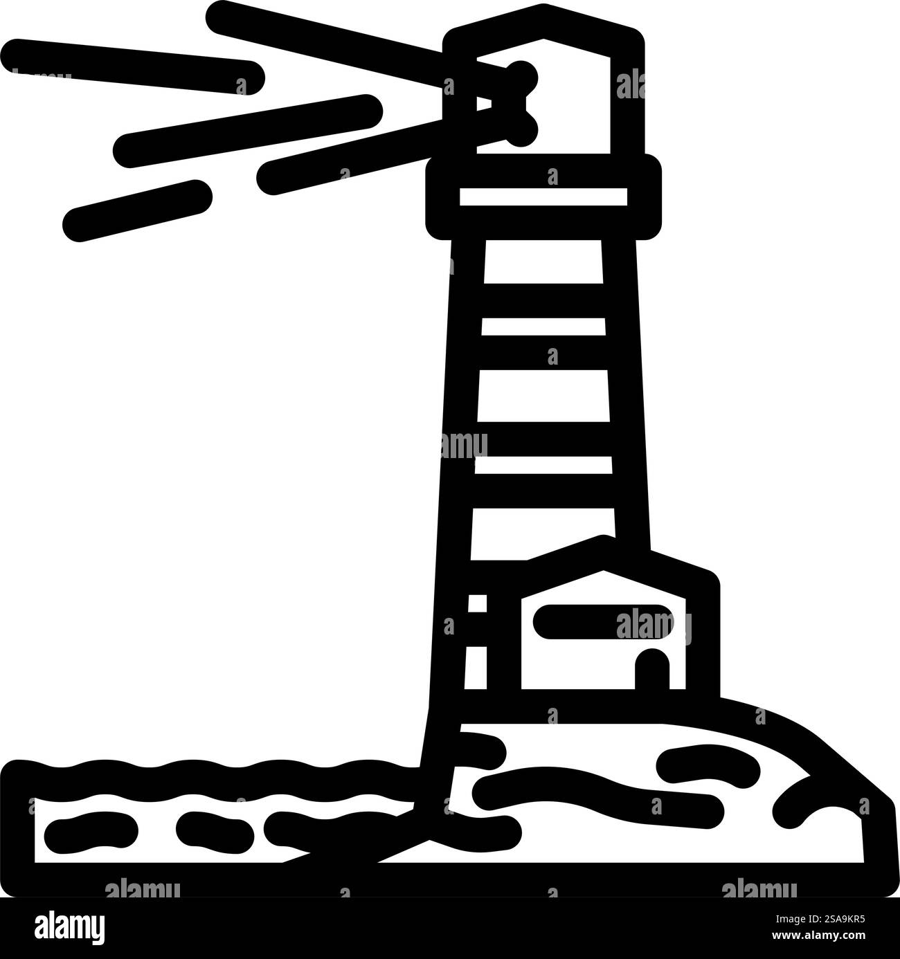 lighthouse progress line icon vector. lighthouse progress sign ...