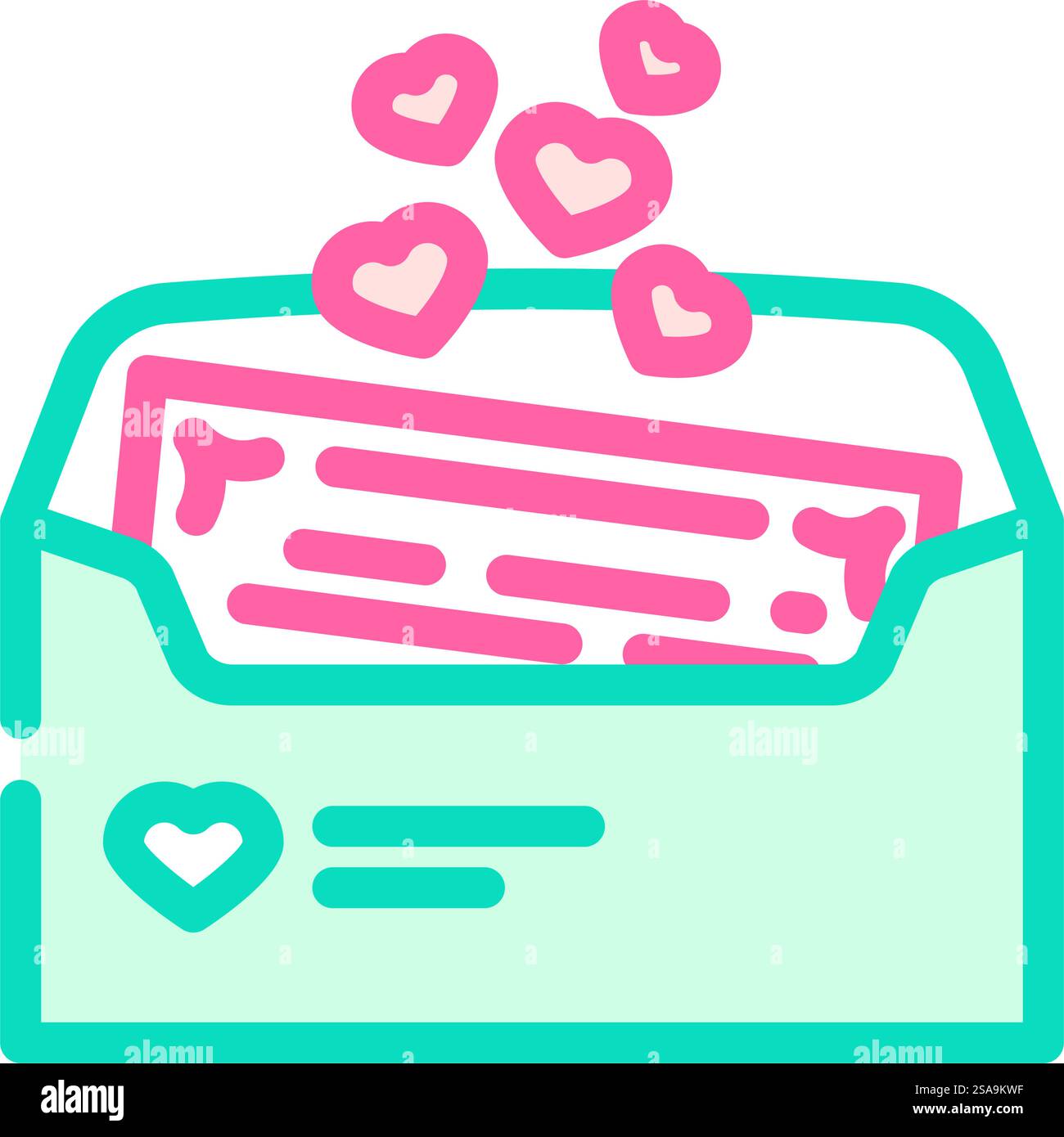 love letter color icon vector. love letter sign. isolated symbol ...