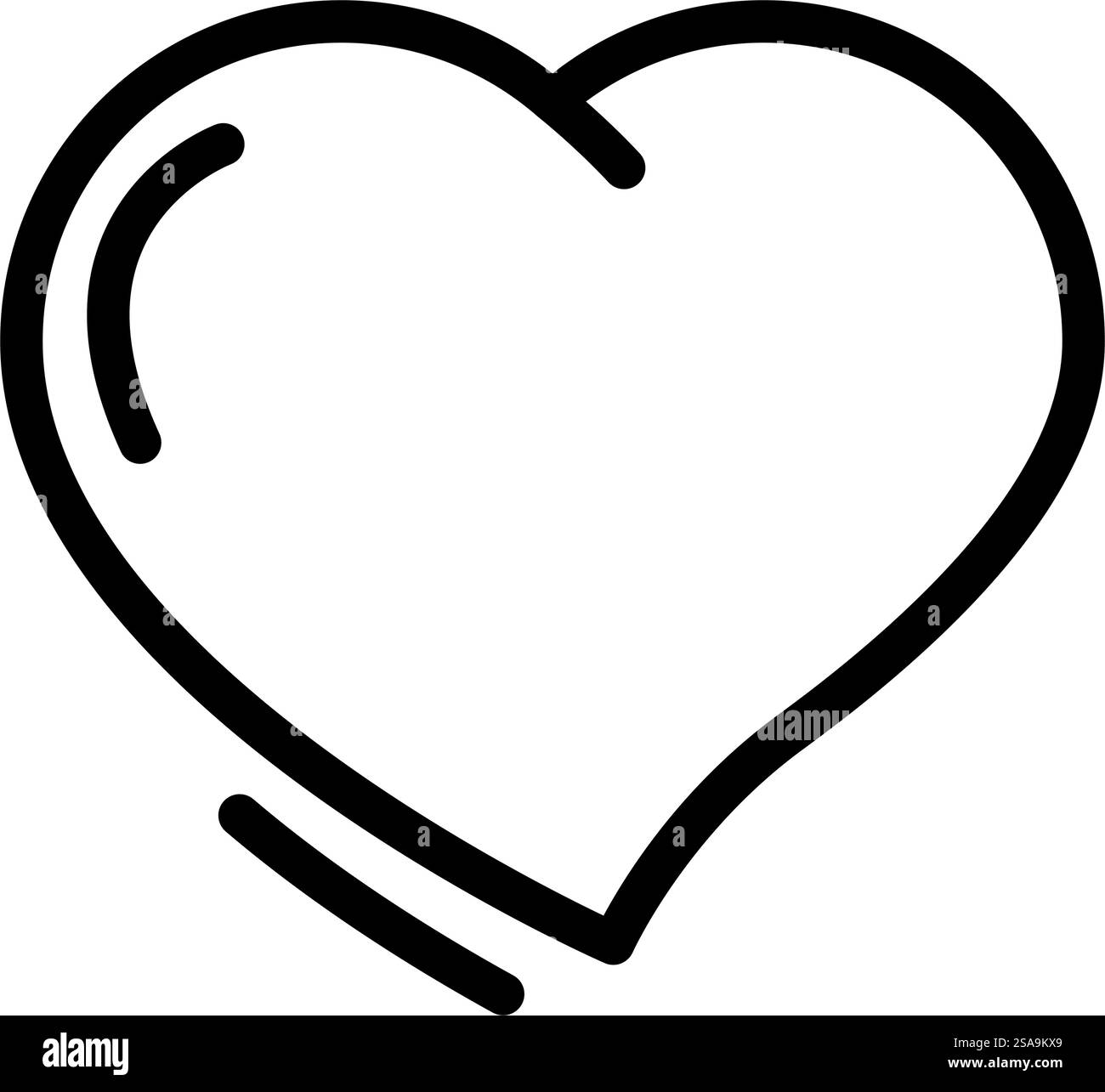 heart symbol love line icon vector. heart symbol love sign. isolated ...