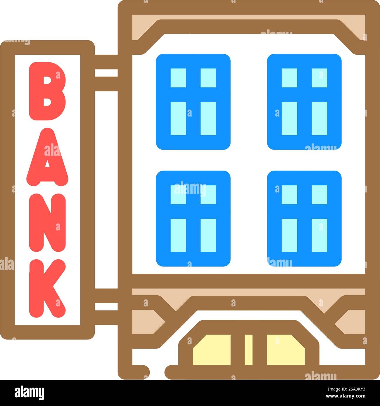 financial bank building color icon vector. financial bank building sign ...
