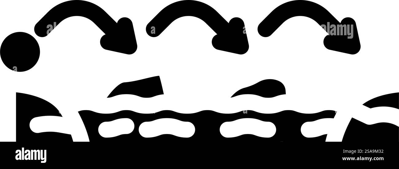 stepping stones progress glyph icon vector. stepping stones progress ...