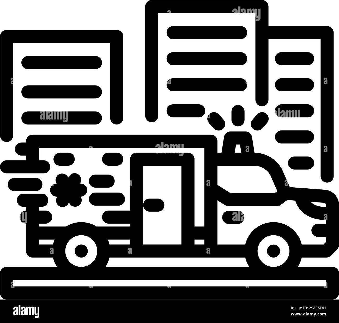 ambulance dispatch line icon vector. ambulance dispatch sign. isolated ...