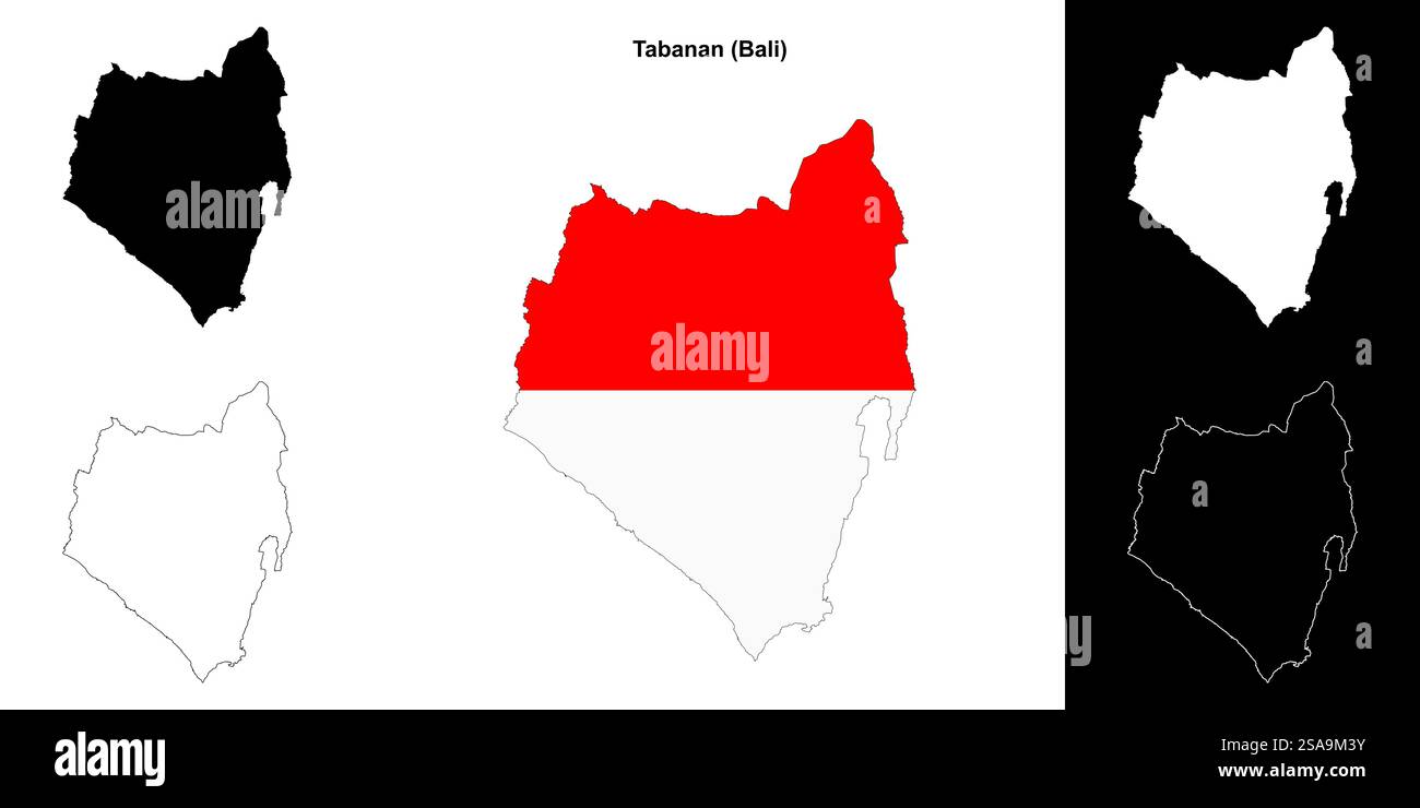 Tabanan blank outline map set Stock Vector Image & Art - Alamy