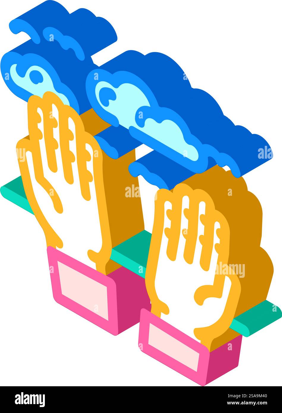 hand reaching sky progress isometric icon vector. hand reaching sky ...