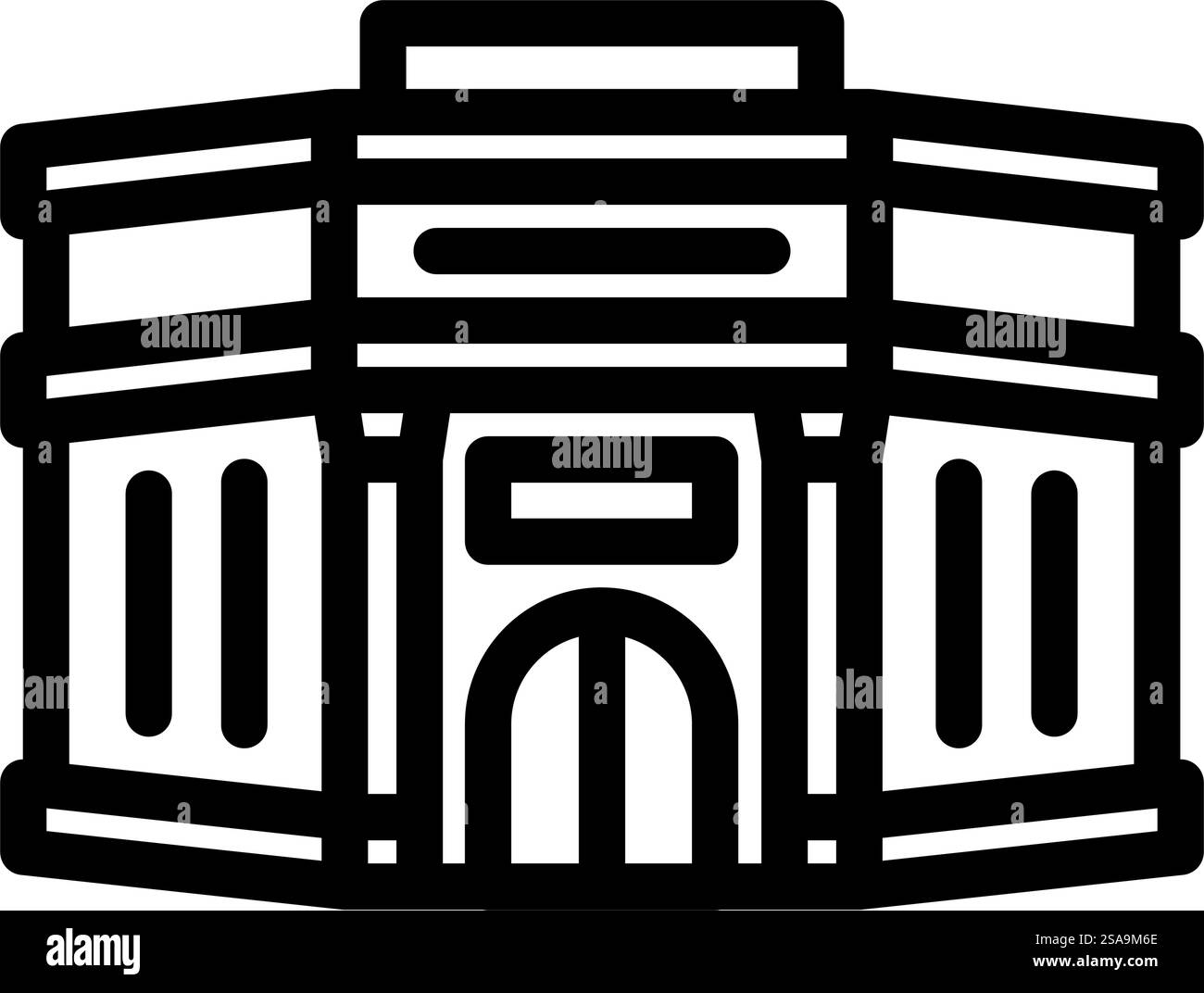 finance bank building line icon vector. finance bank building sign ...