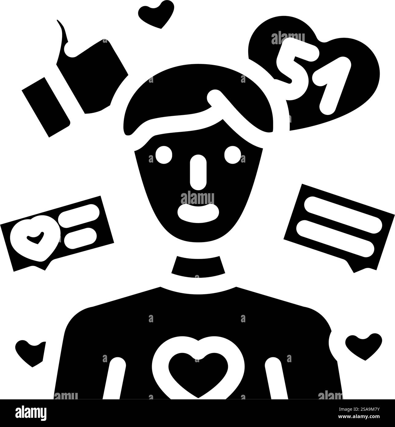 influencer marketing glyph icon vector. influencer marketing sign ...