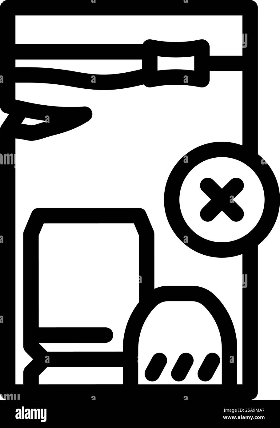 inadmissible evidence crime line icon vector. inadmissible evidence ...