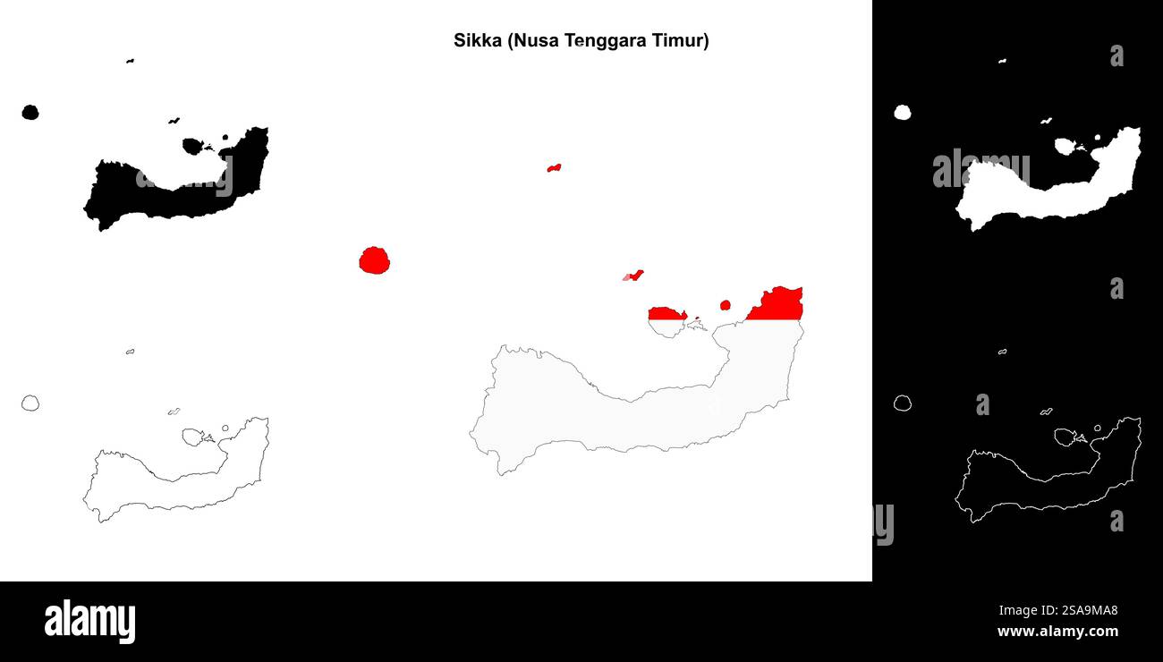 Sikka blank outline map set Stock Vector Image & Art - Alamy