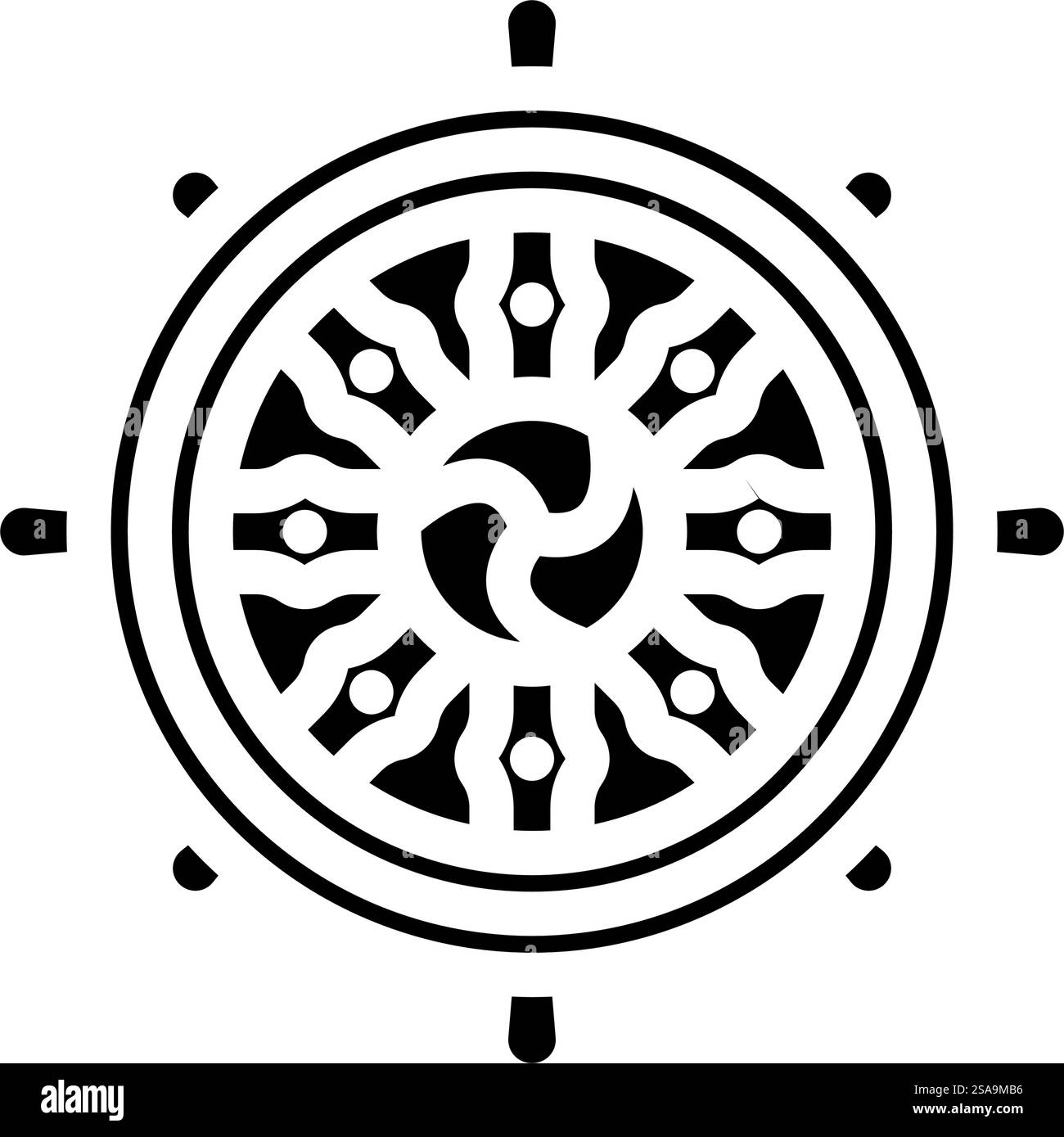 dharma wheel dharmachakra glyph icon vector. dharma wheel dharmachakra ...