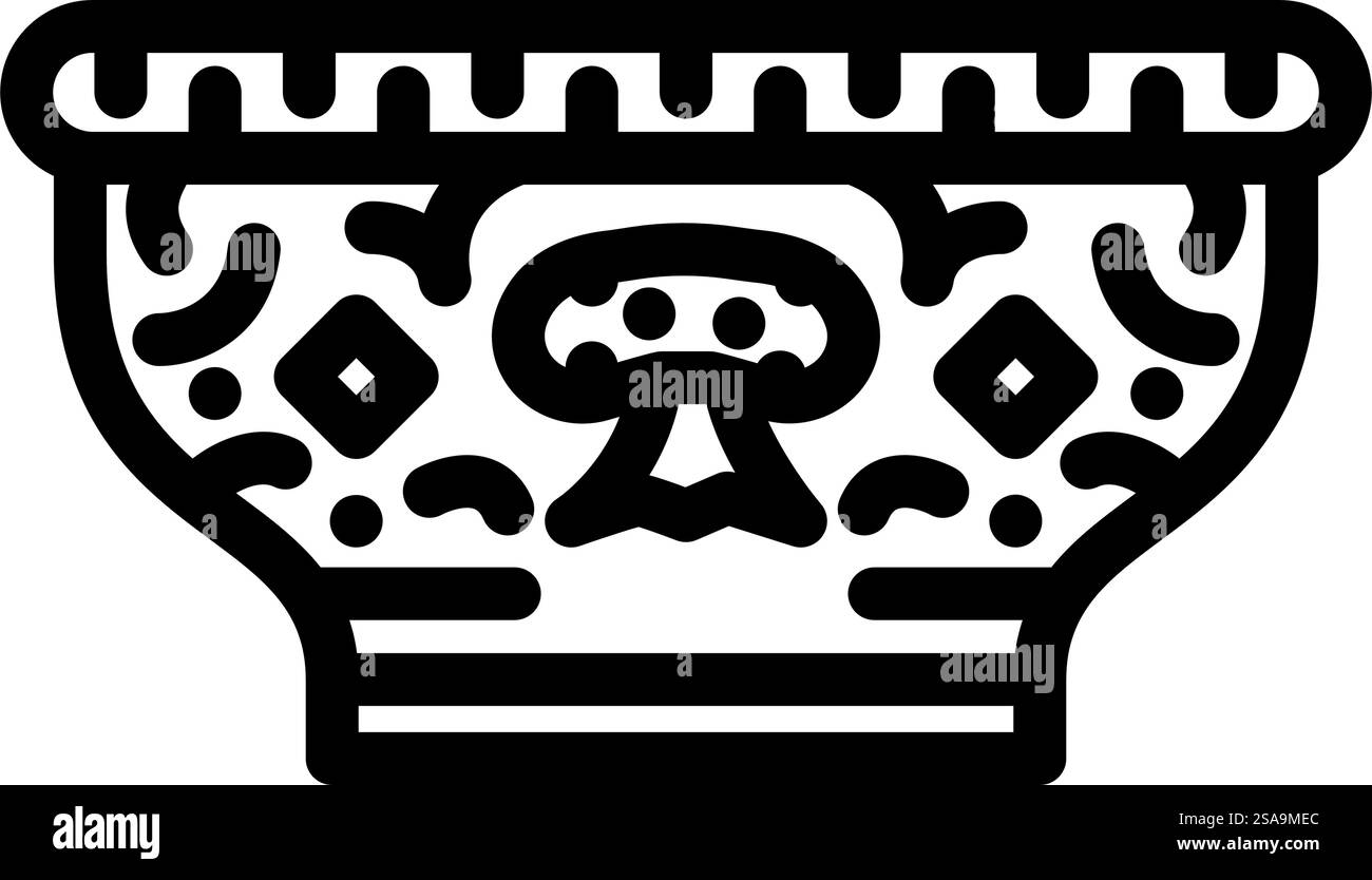 offering bowl buddhism line icon vector. offering bowl buddhism sign ...