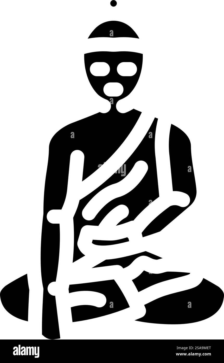 buddha siddhartha gautama glyph icon vector. buddha siddhartha gautama ...