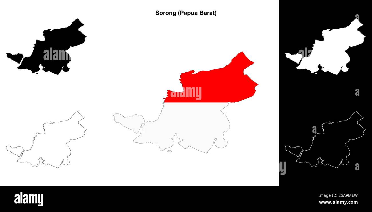 Sorong blank outline map set Stock Vector Image & Art - Alamy