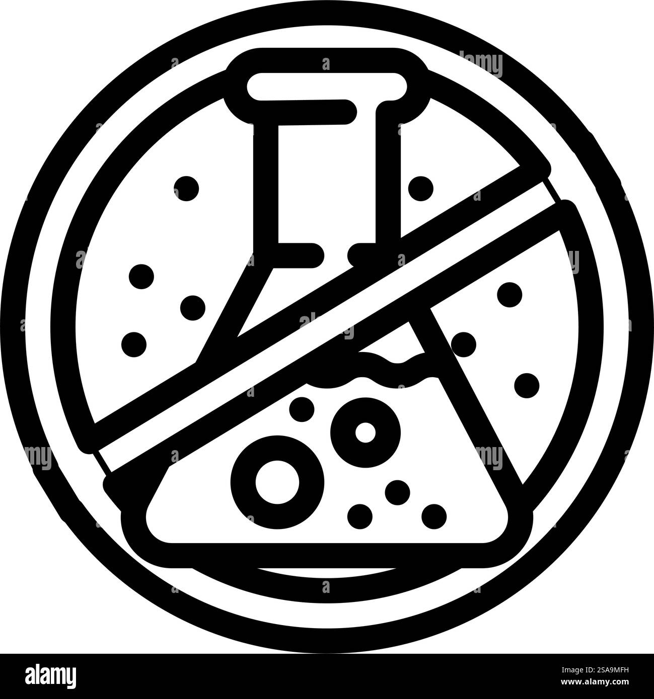 no preservatives product label warning line icon vector. no ...