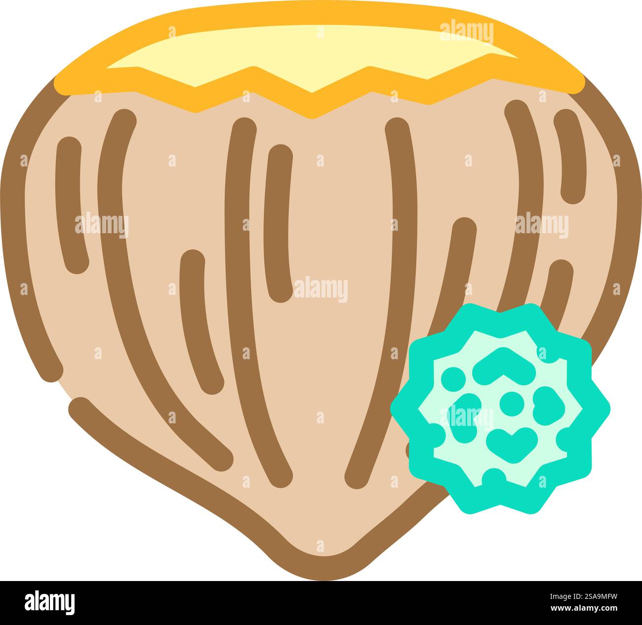 tree nuts allergen free product food color icon vector. tree nuts ...