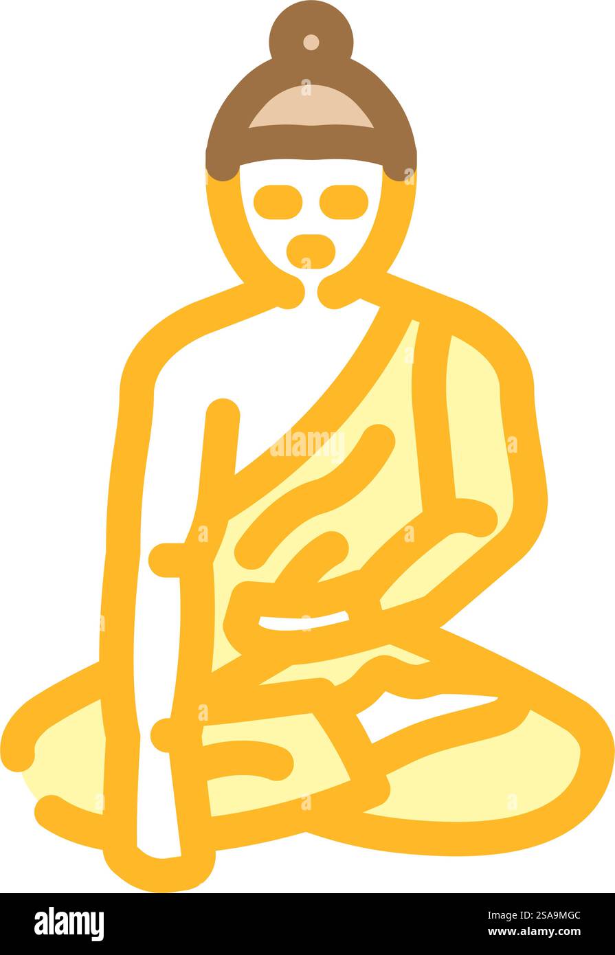 buddha siddhartha gautama color icon vector. buddha siddhartha gautama ...
