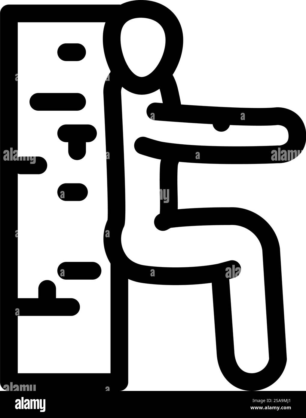 cable tricep pushdowns fitness exercise arm line icon vector. cable ...