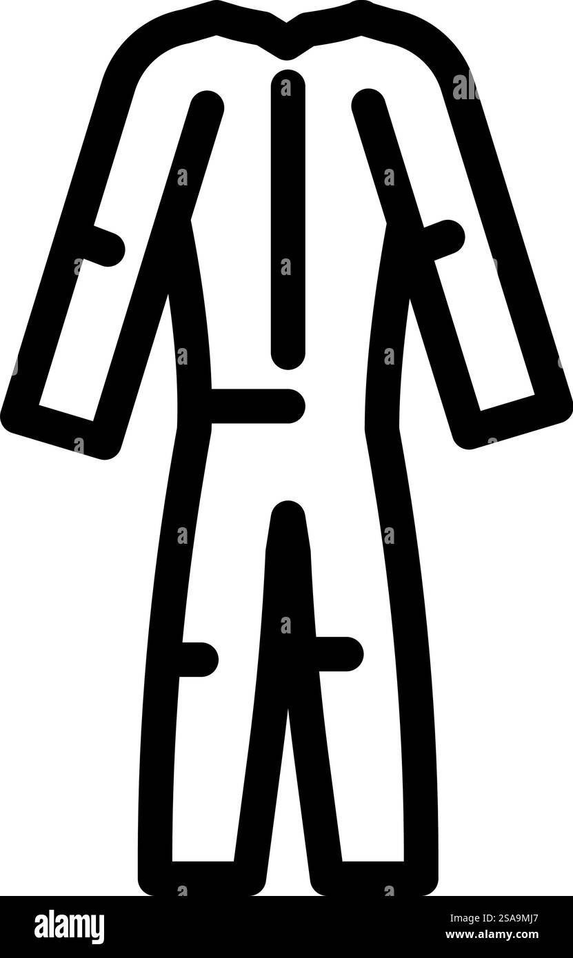 coveralls ppe protective equipment line icon vector. coveralls ppe ...