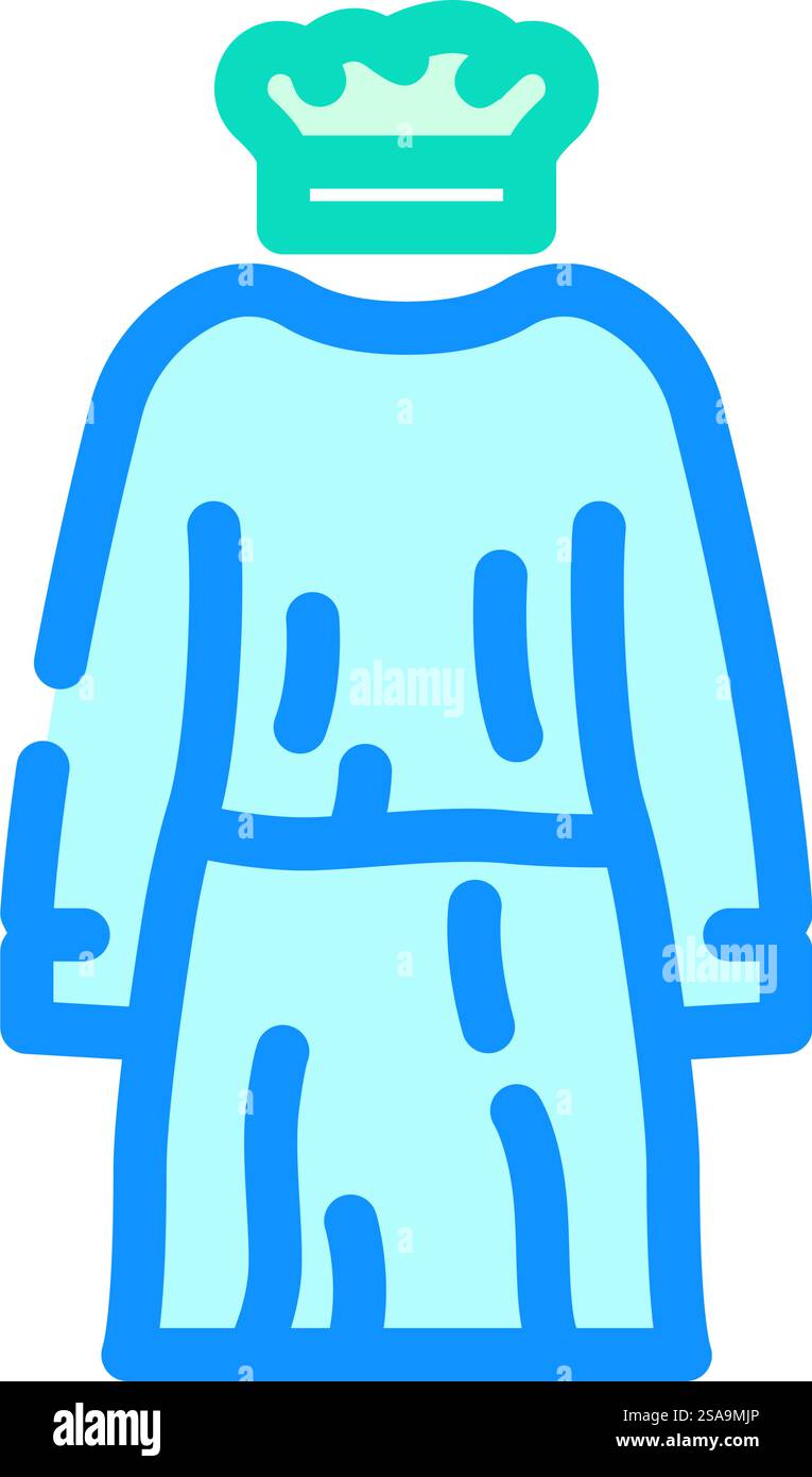 isolation gown ppe protective equipment color icon vector. isolation ...