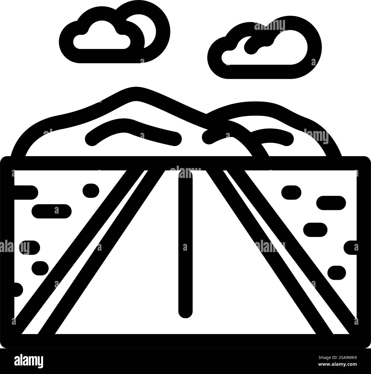 road leading forward progress line icon vector. road leading forward ...