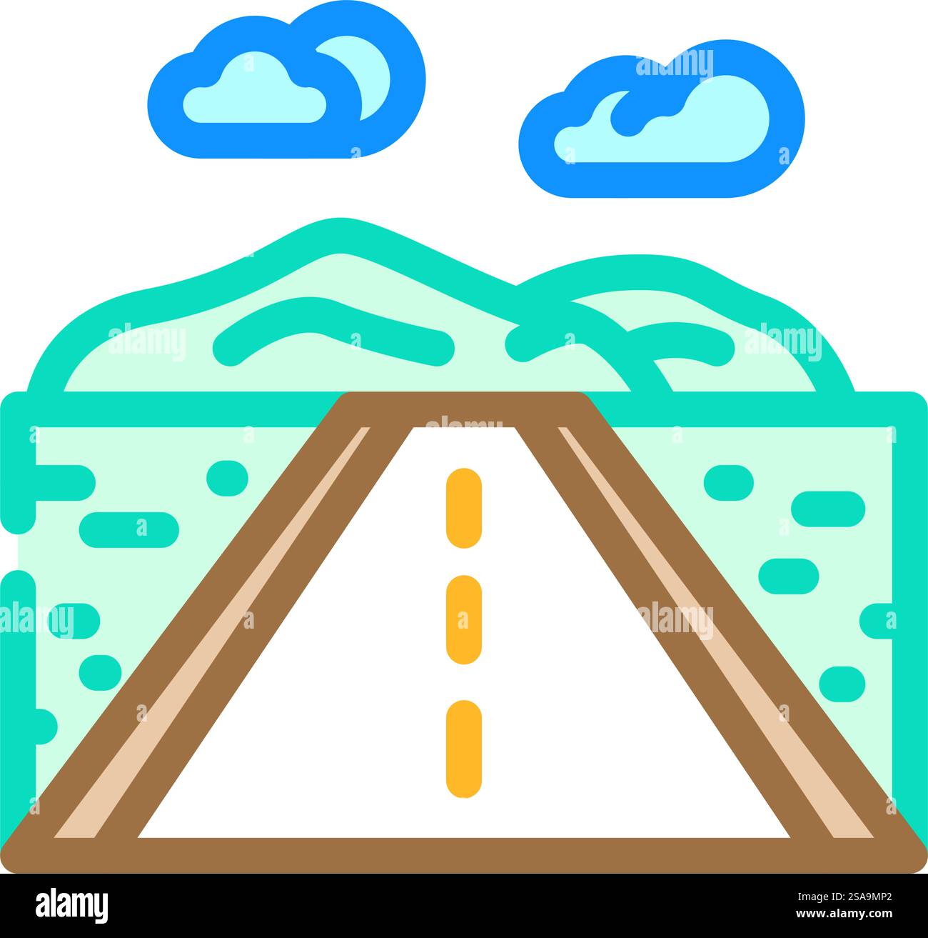 road leading forward progress color icon vector. road leading forward ...