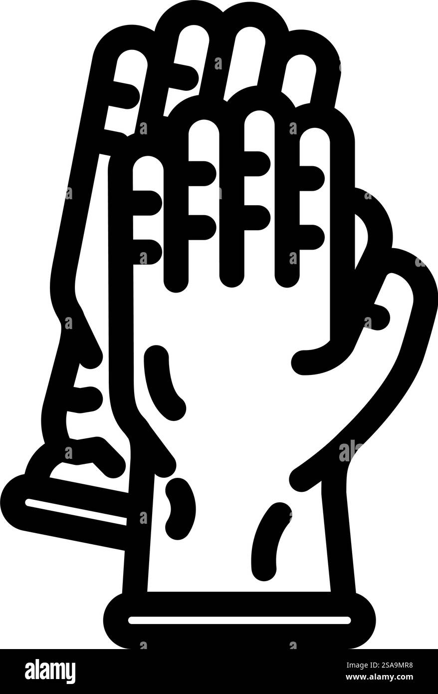 chemical resistant gloves ppe protective equipment line icon vector ...