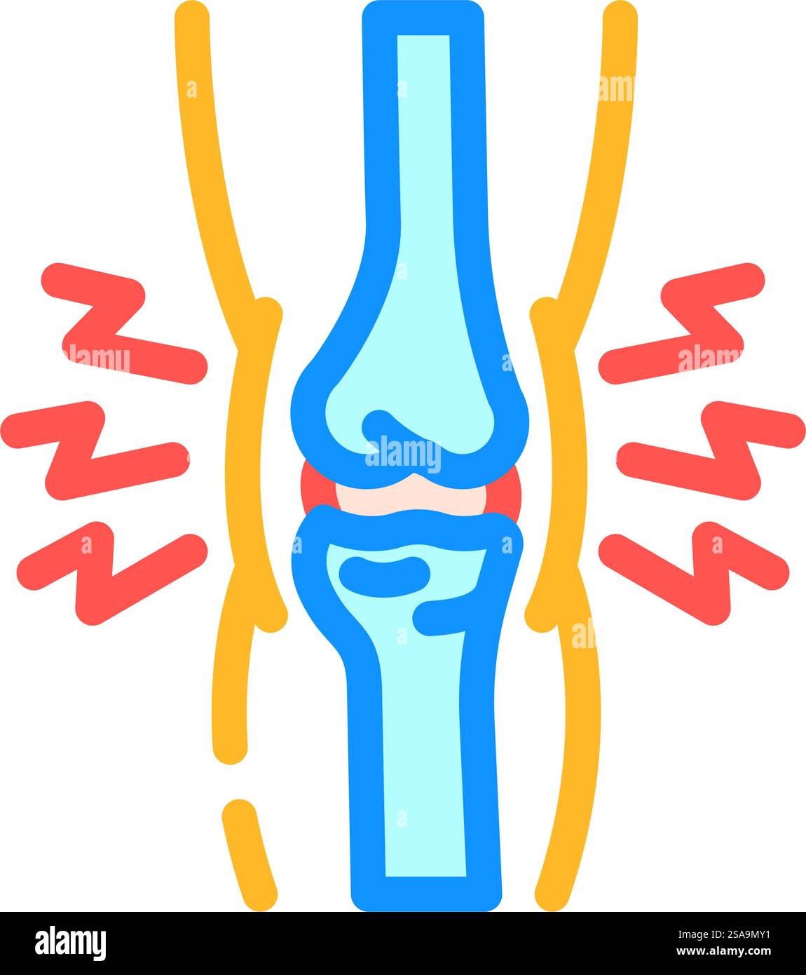 joint pain obesity overweight color icon vector. joint pain obesity ...