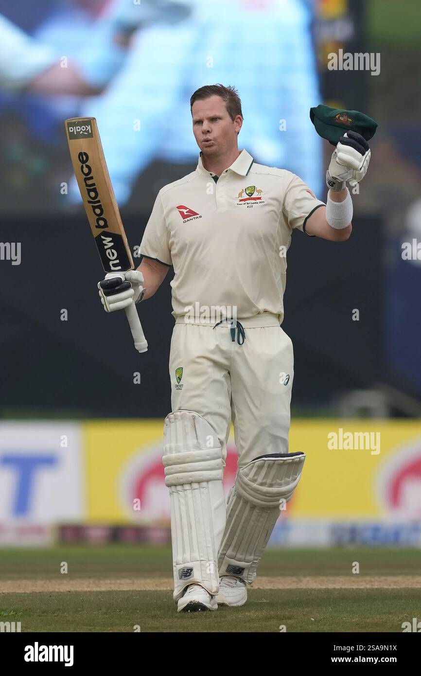 Australia's Steven Smith celebrates his century during day one of the ...