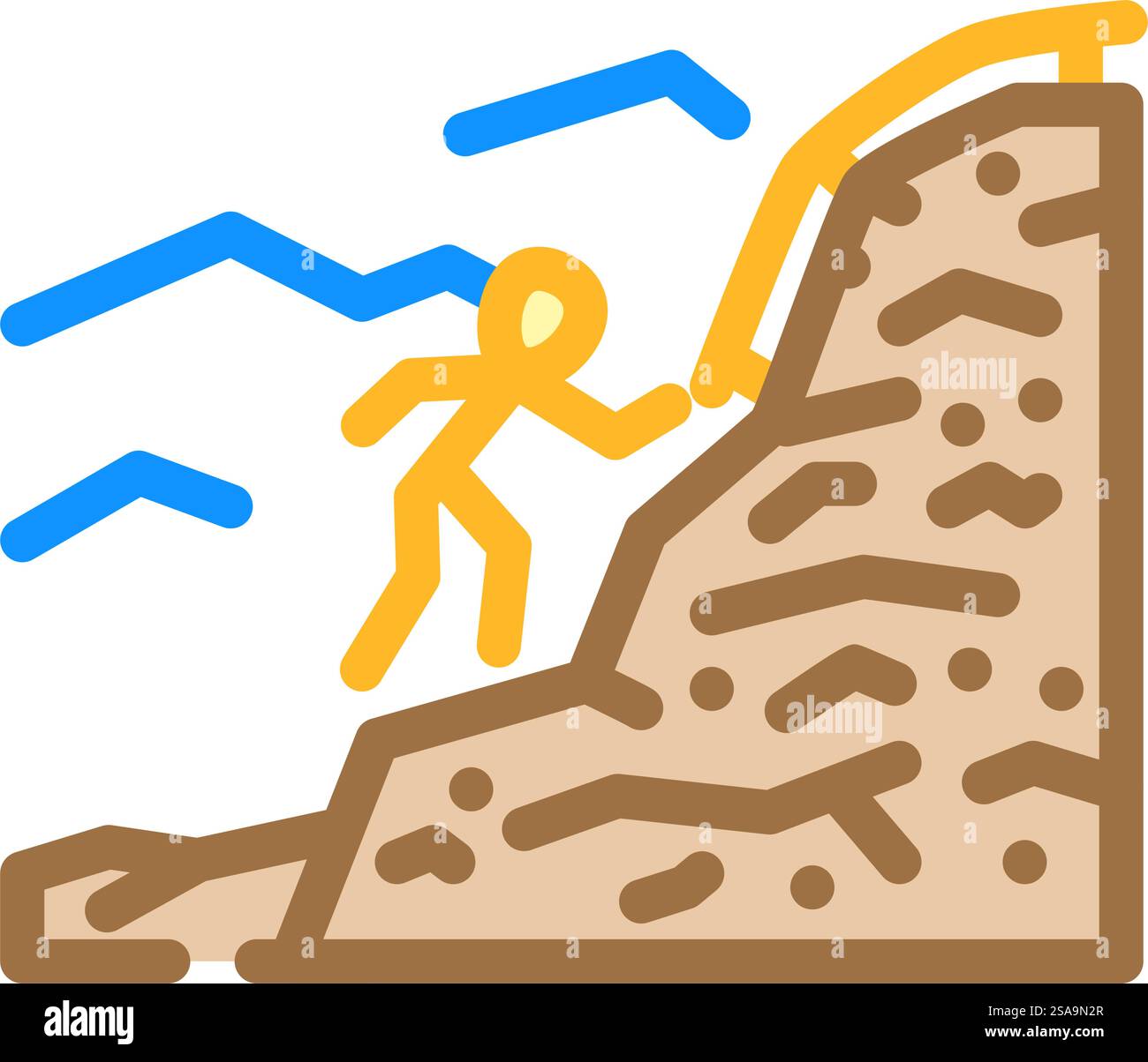 climbing mountain progress color icon vector. climbing mountain ...