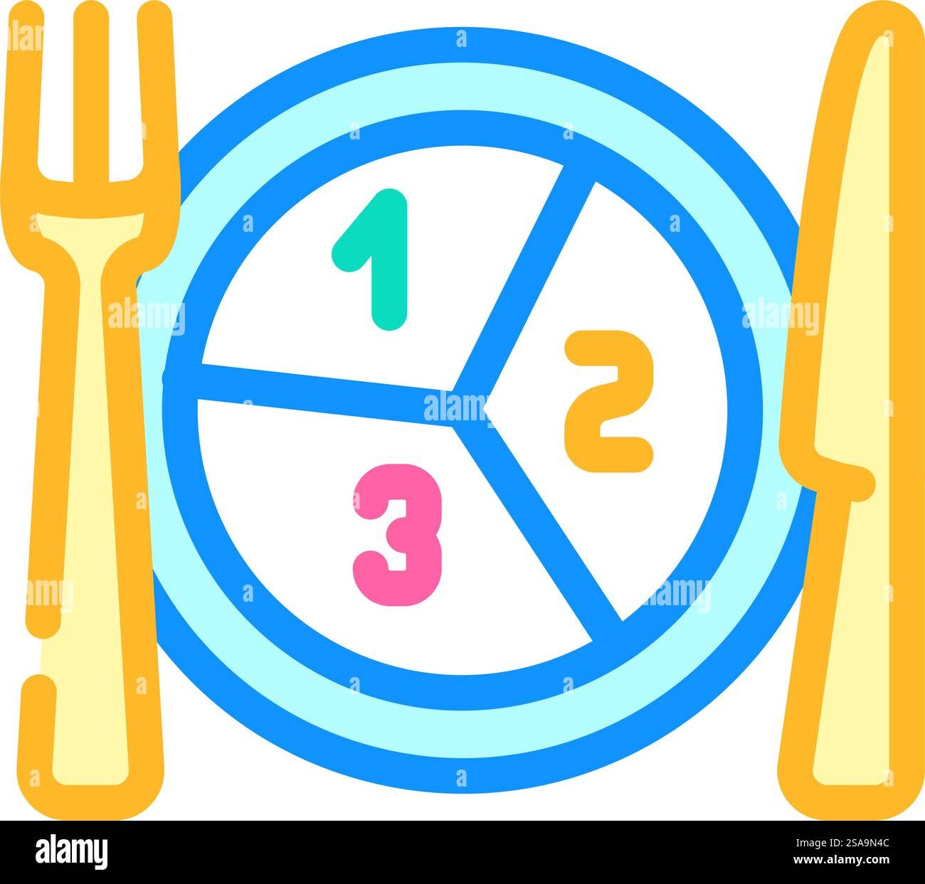 portion control obesity overweight color icon vector. portion control ...