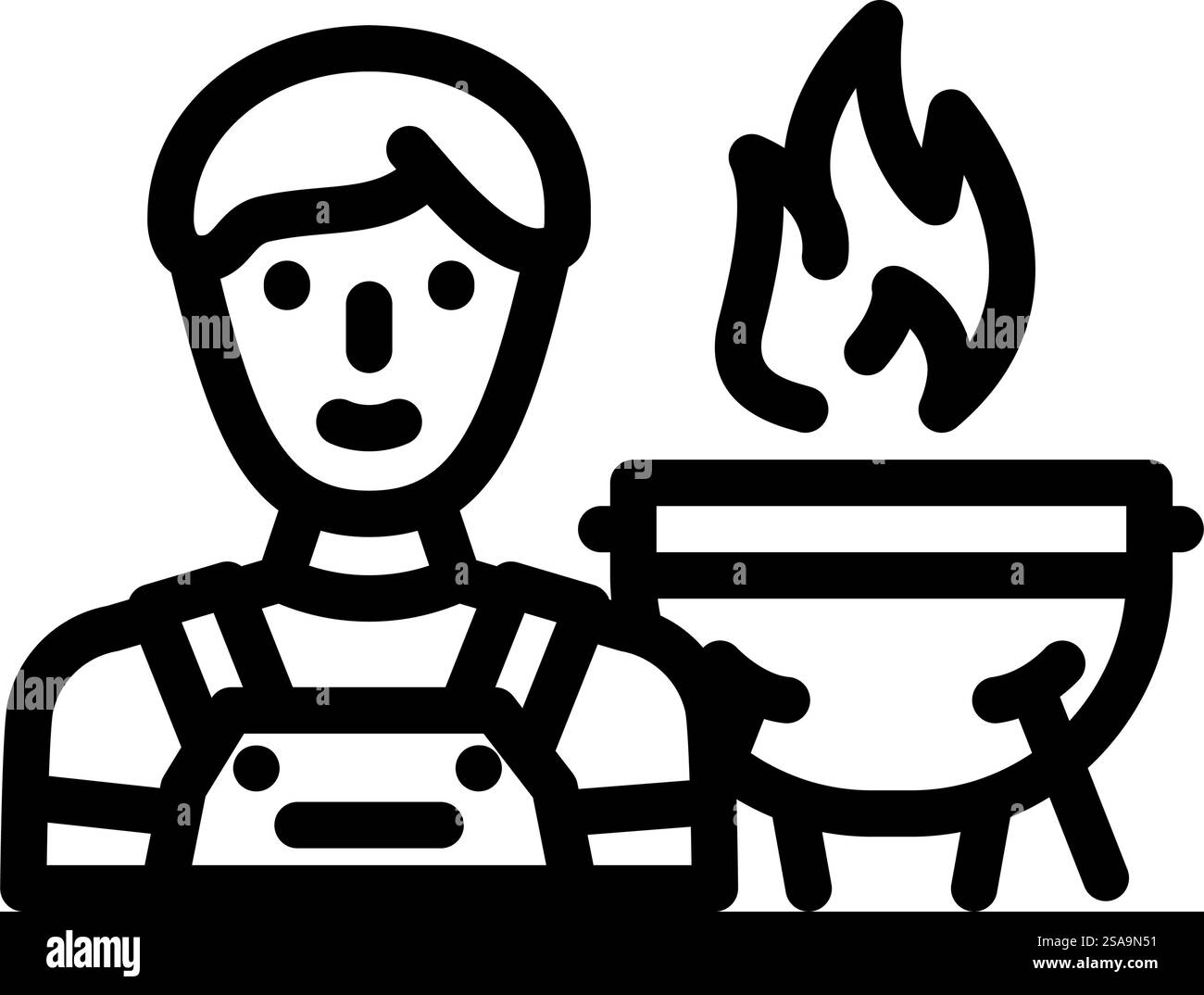 grill master restaurant chef line icon vector. grill master restaurant ...