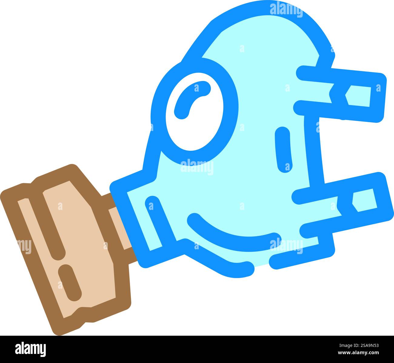 full face respirator ppe protective equipment color icon vector. full ...