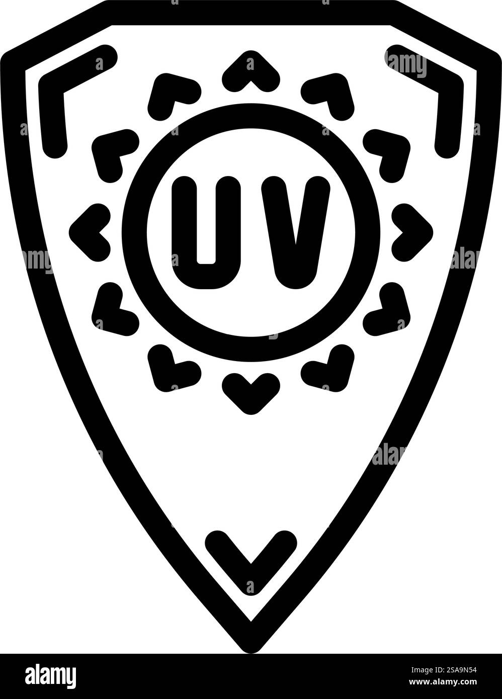 uv protection product label warning line icon vector. uv protection ...