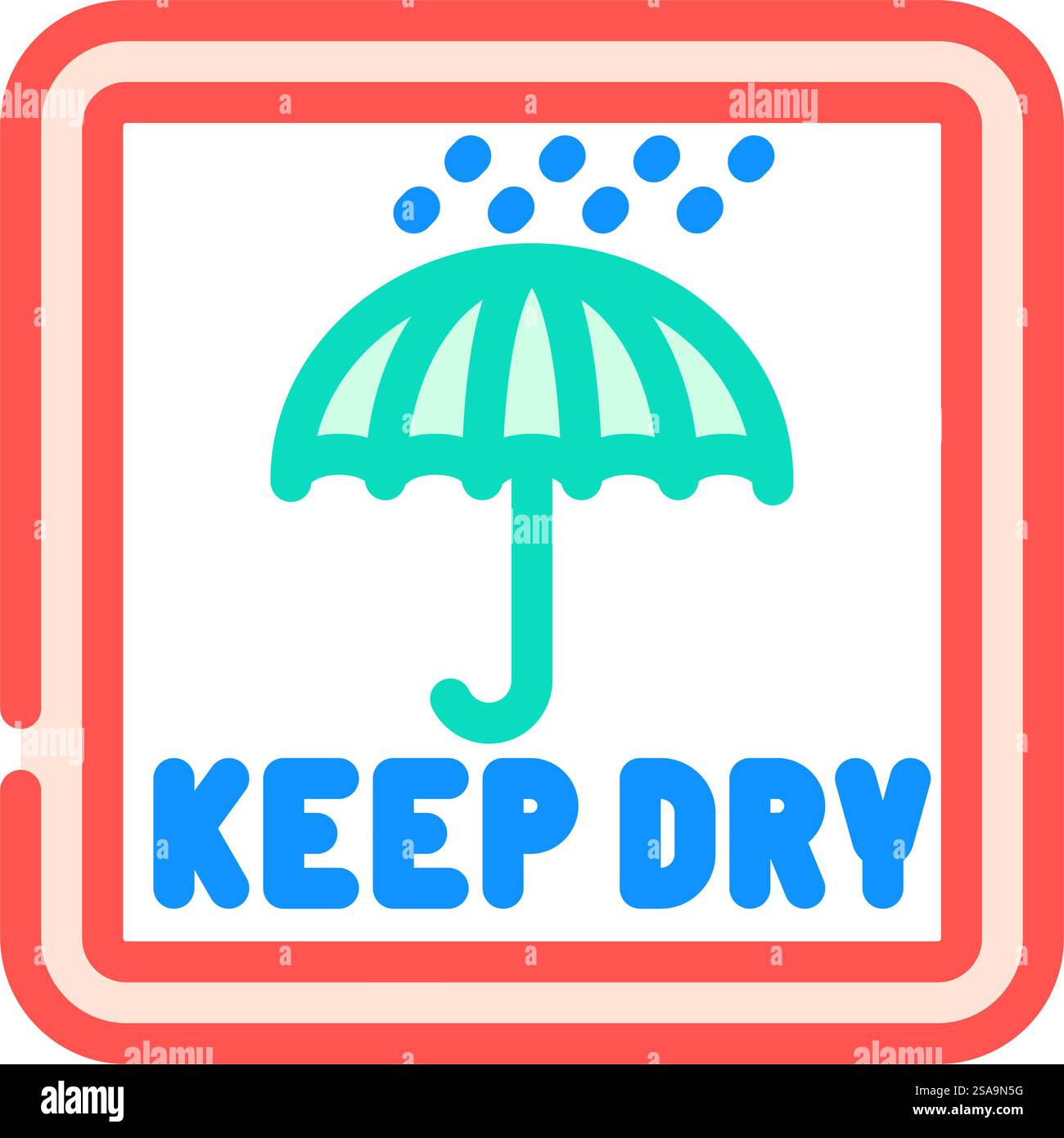 keep dry product label warning color icon vector. keep dry product ...