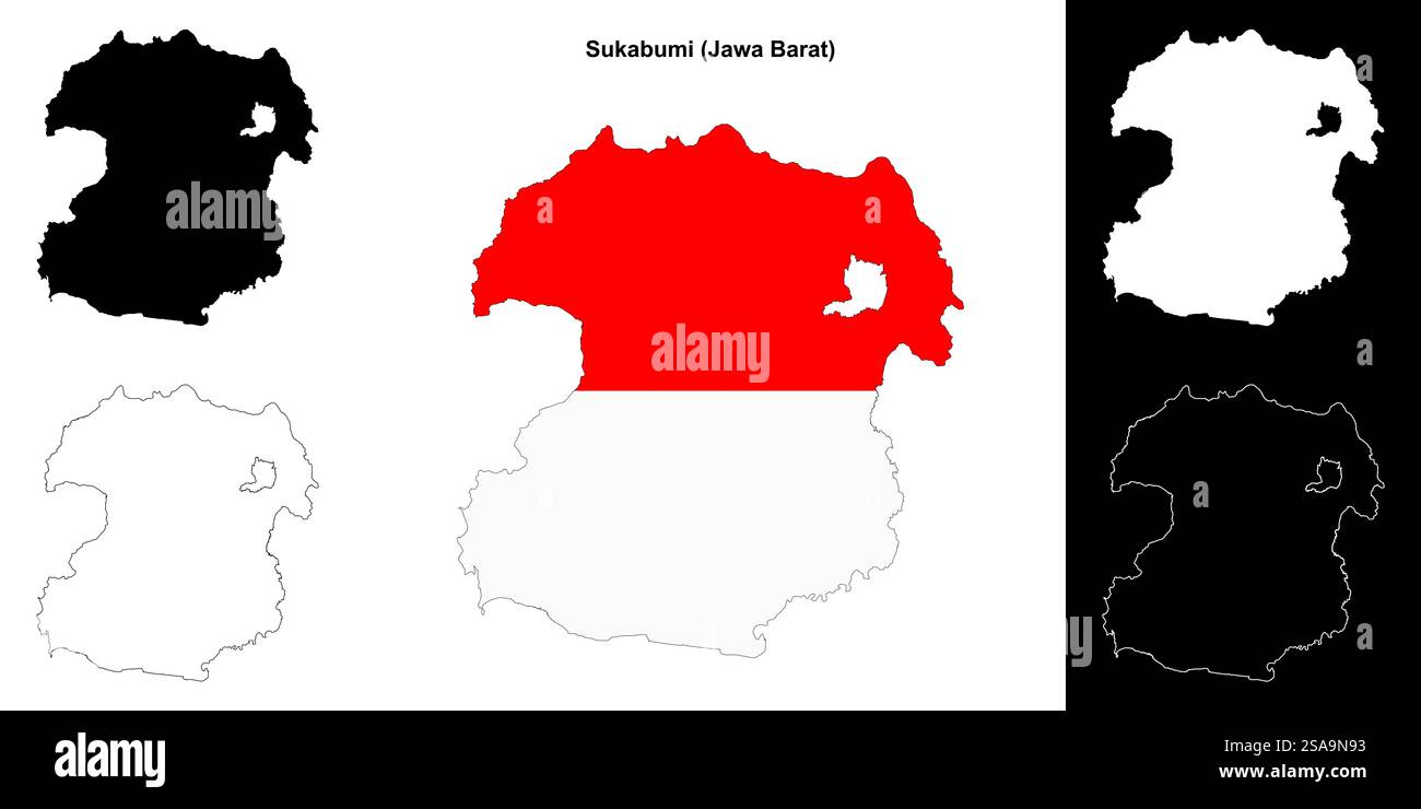 Sukabumi blank outline map set Stock Vector Image & Art - Alamy