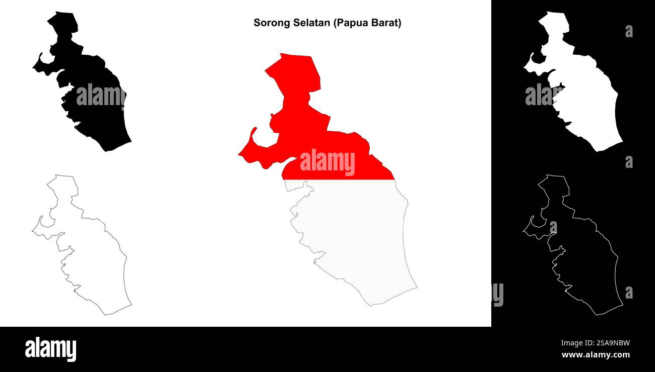Sorong Selatan blank outline map set Stock Vector Image & Art - Alamy