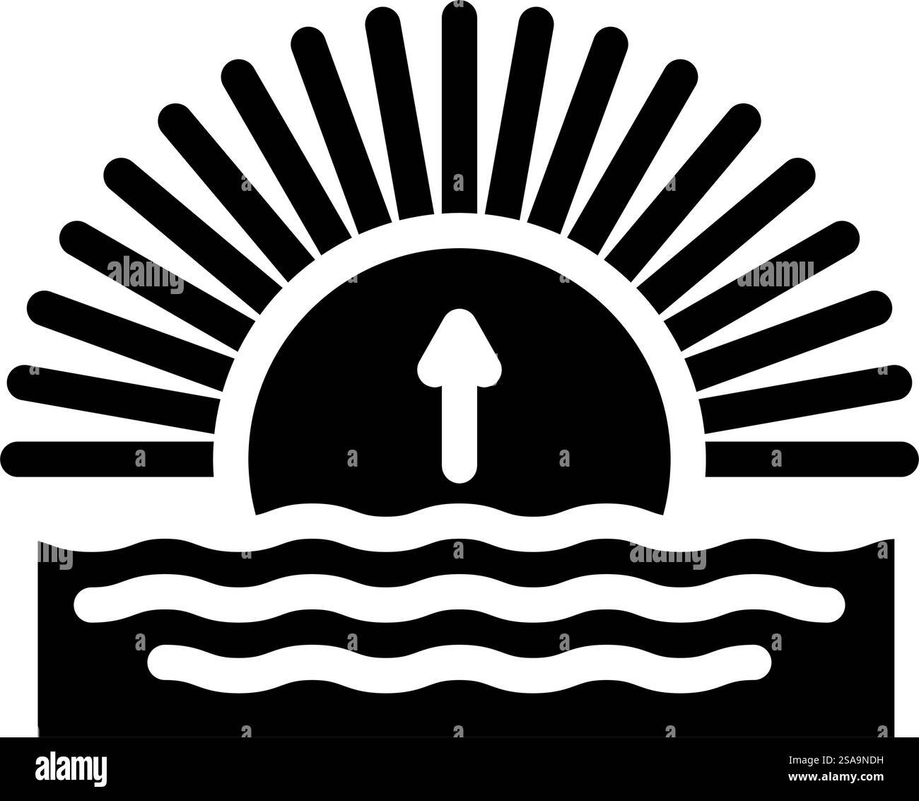 rising sun progress glyph icon vector. rising sun progress sign ...