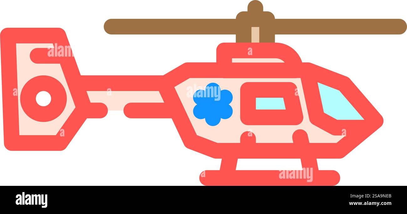 ambulance helipad color icon vector. ambulance helipad sign. isolated ...
