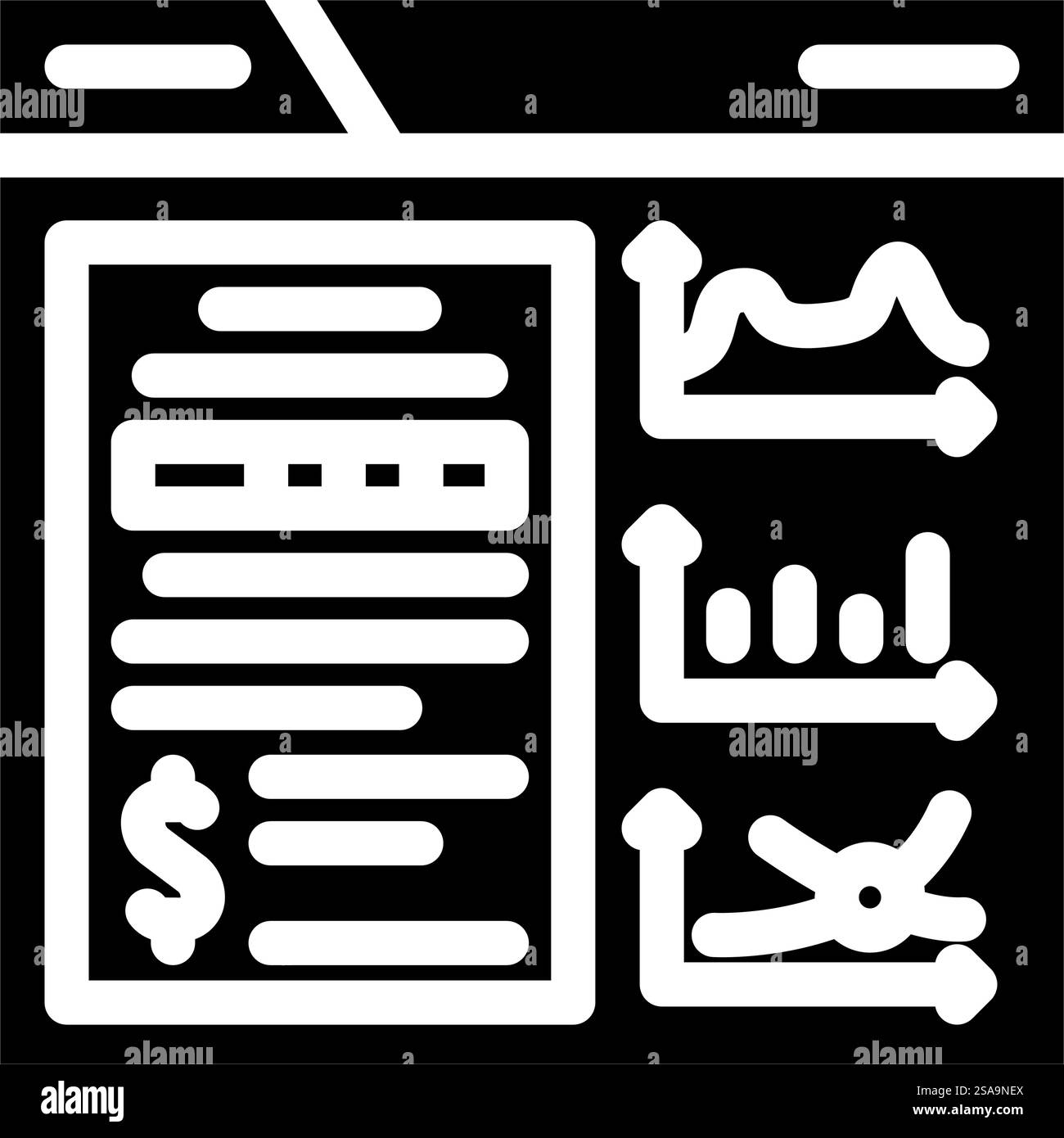 business intelligence process glyph icon vector. business intelligence ...