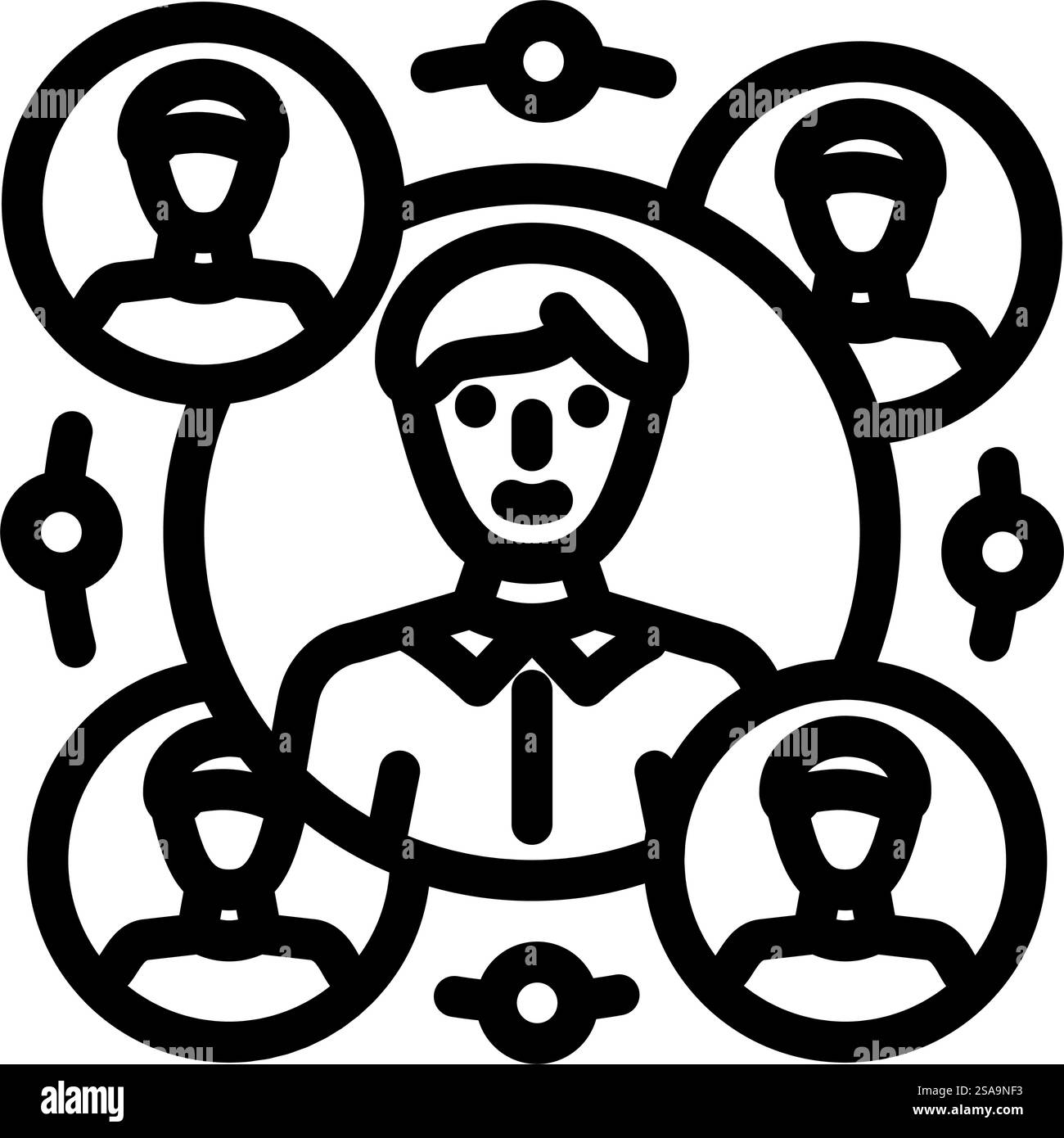 community engagement business process line icon vector. community ...