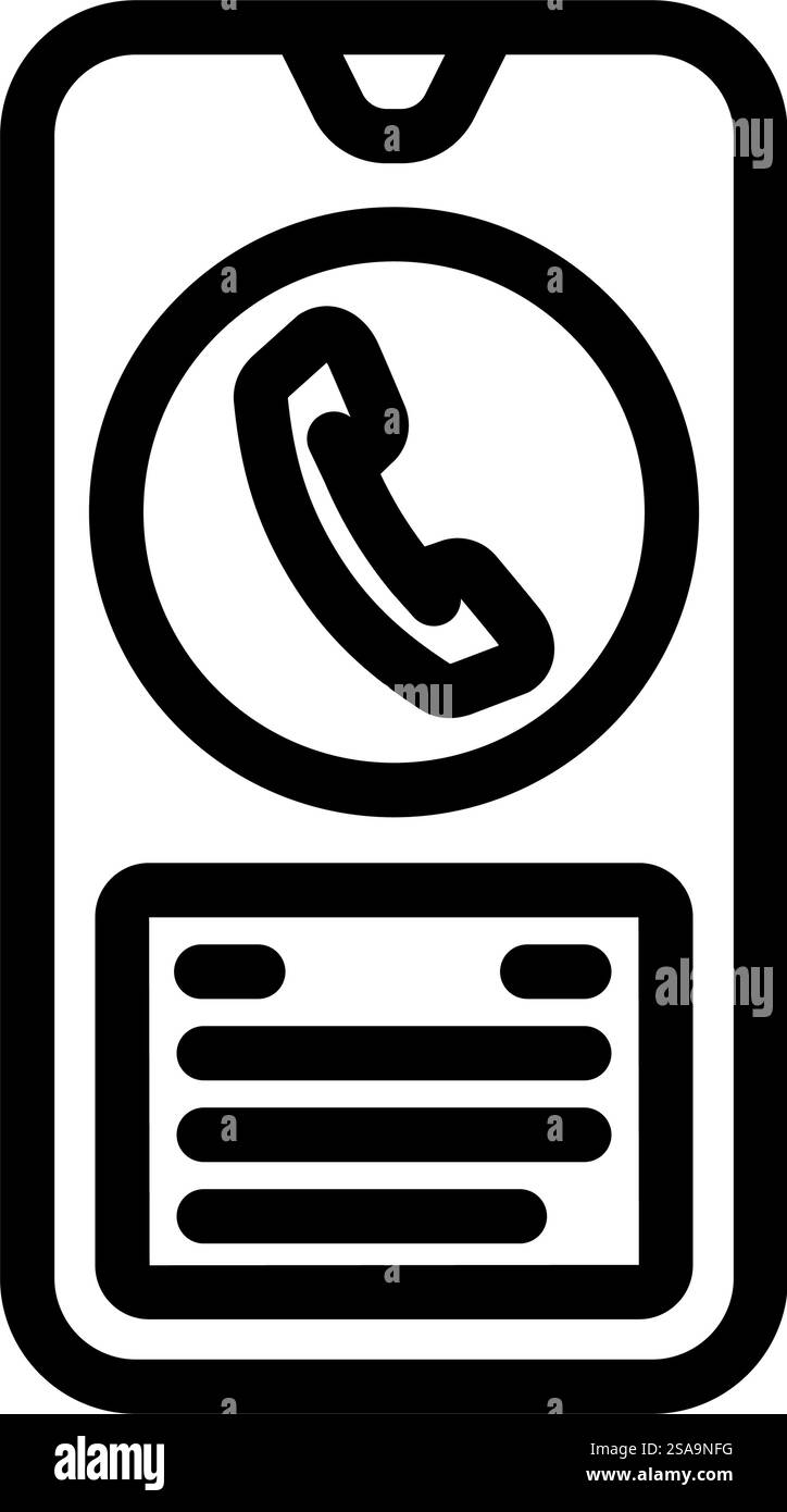 emergency call ambulance line icon vector. emergency call ambulance ...
