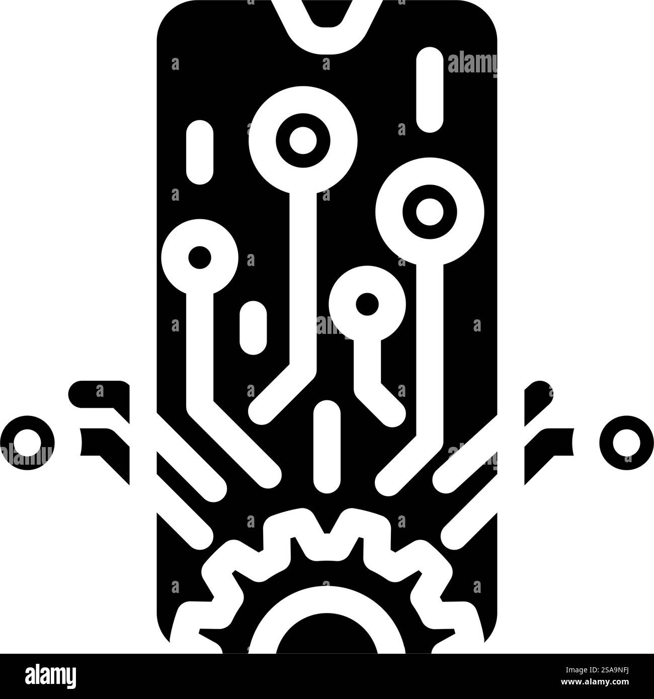 mobile technology business process glyph icon vector. mobile technology ...