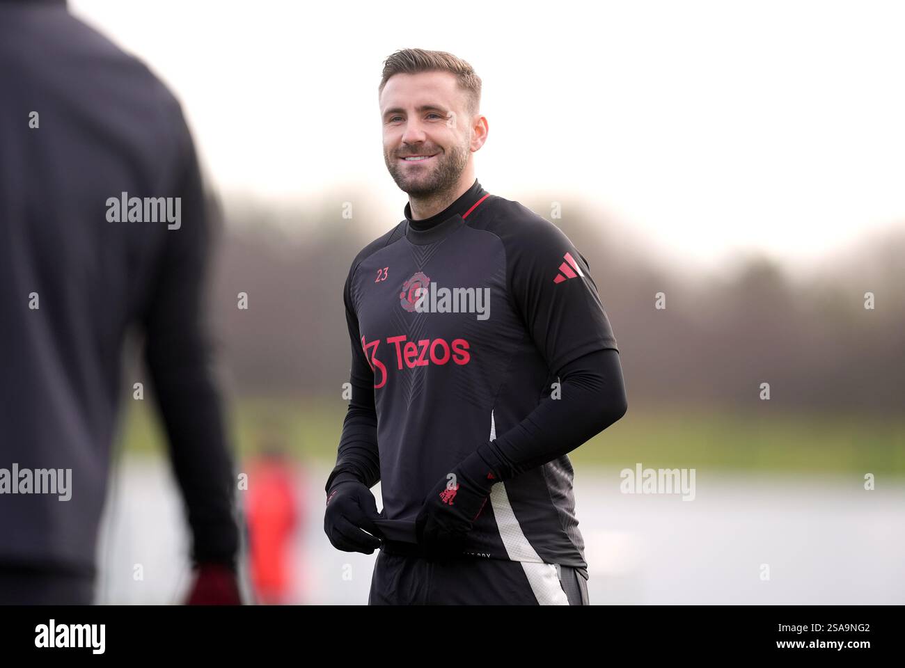 Manchester United's Luke Shaw during a training session at the Trafford ...