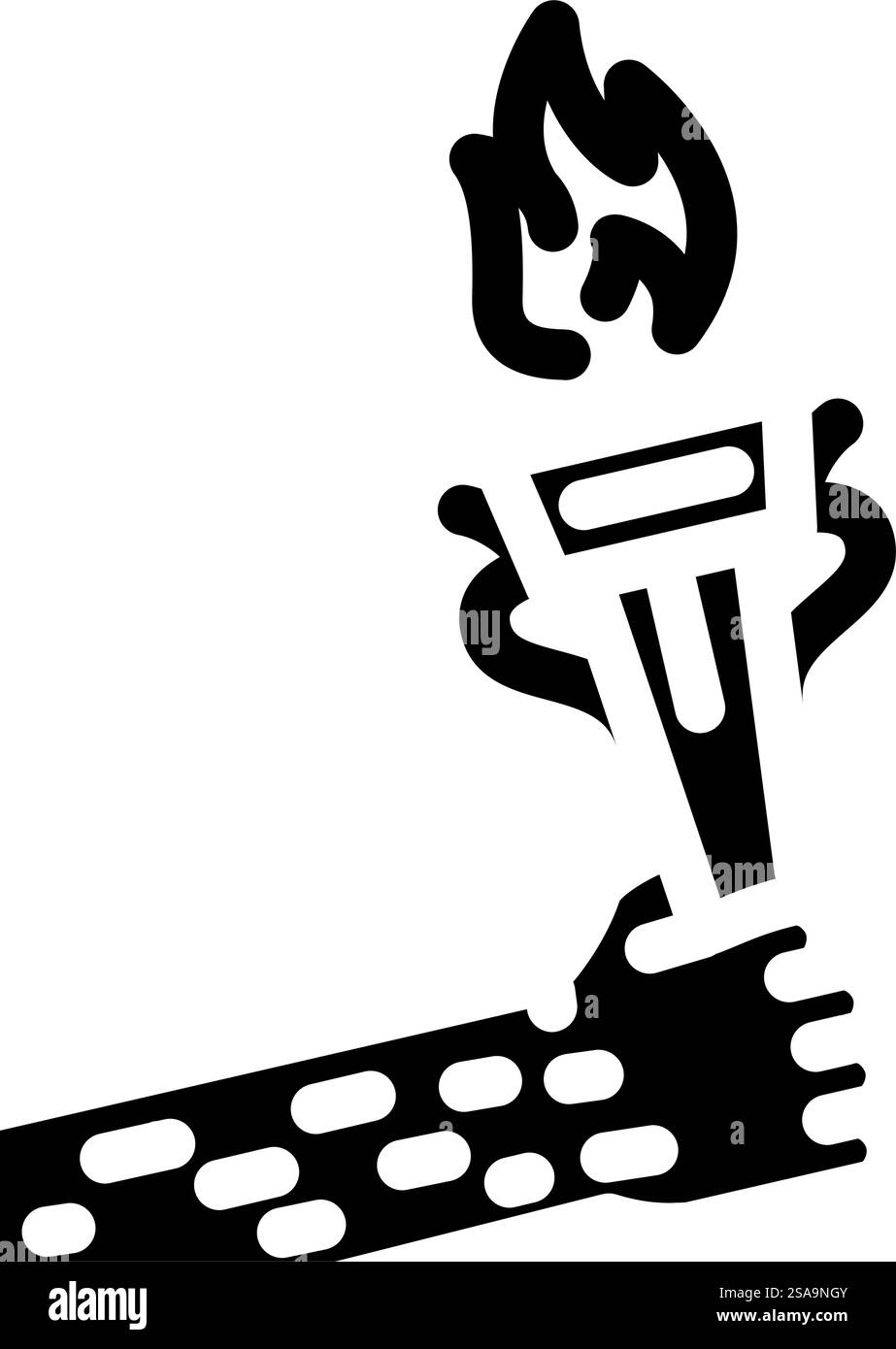 hand holding torch progress glyph icon vector. hand holding torch ...