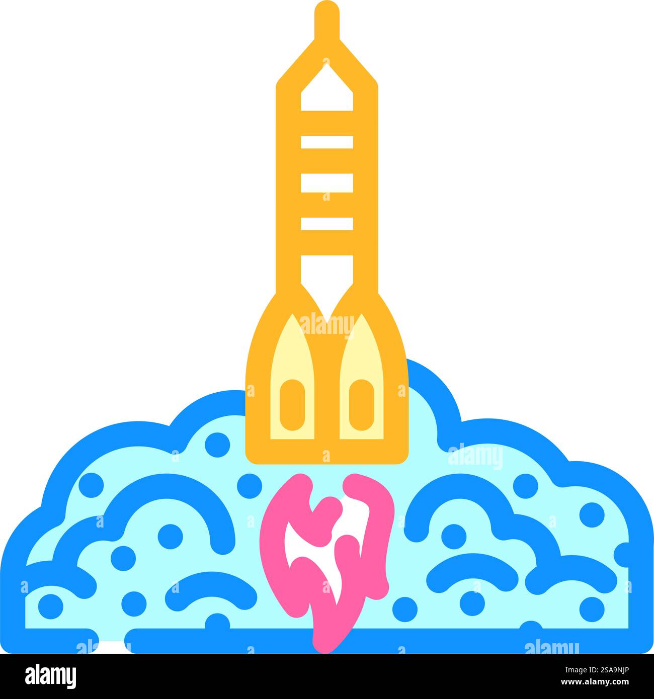 rocket ship progress color icon vector. rocket ship progress sign. isolated symbol illustration ...