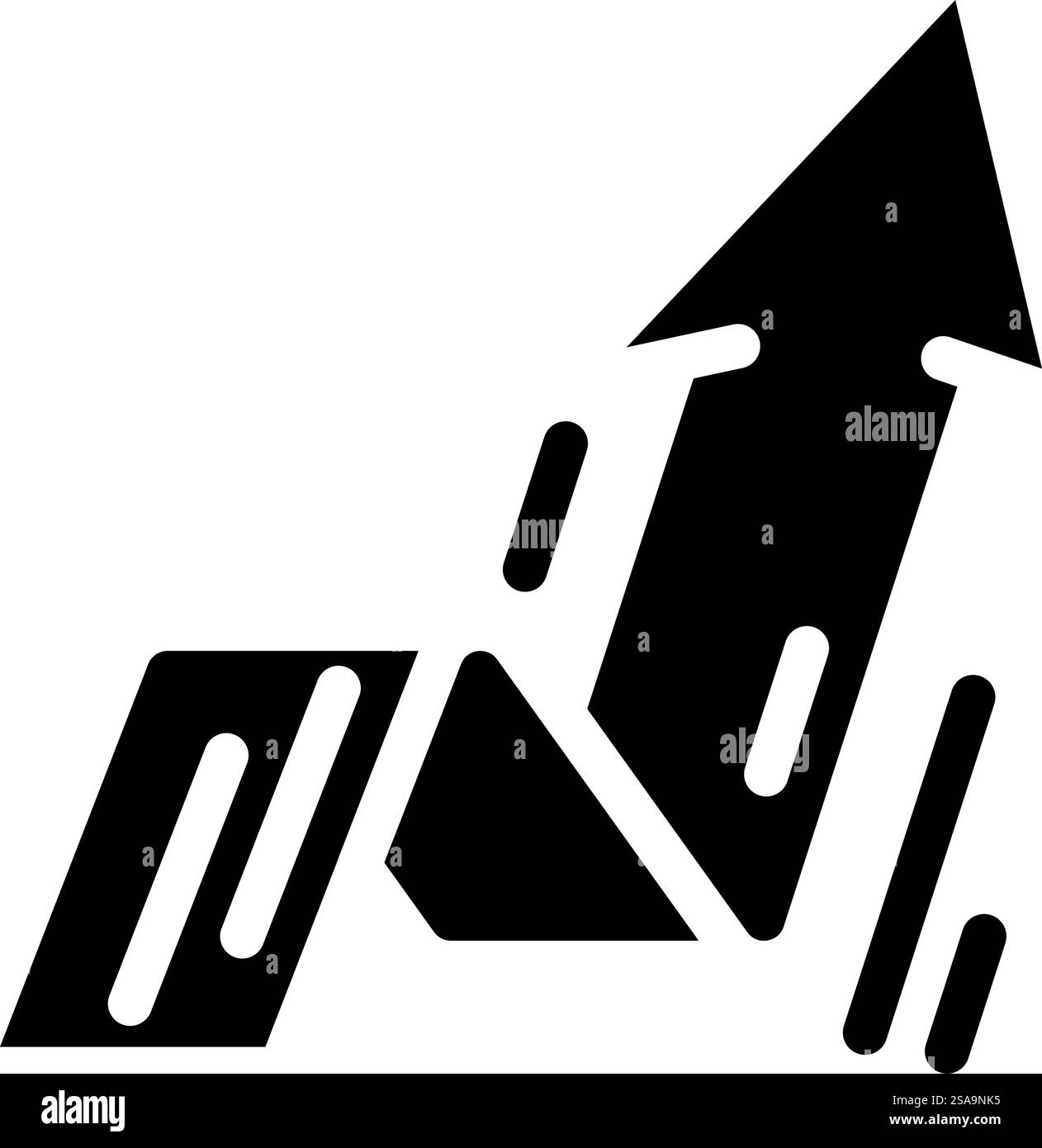 arrow pointing upward progress glyph icon vector. arrow pointing upward progress sign. isolated ...