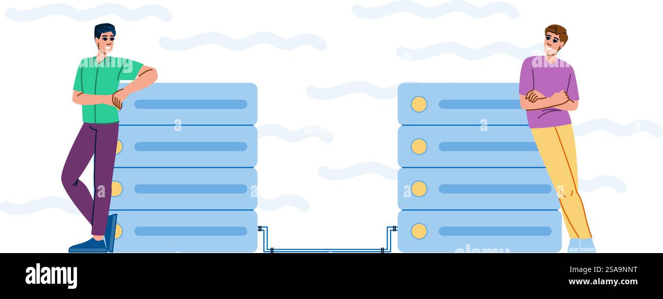 transfer data migration vector. file technology, system backup, exchange computer transfer data ...
