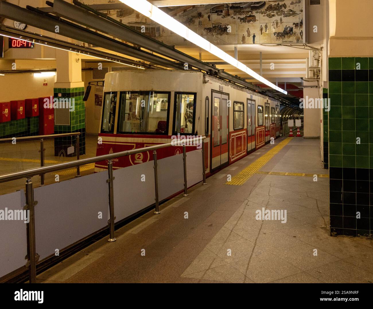 the historic Tünel funicular in Istanbul, Turkey, one of the world's ...